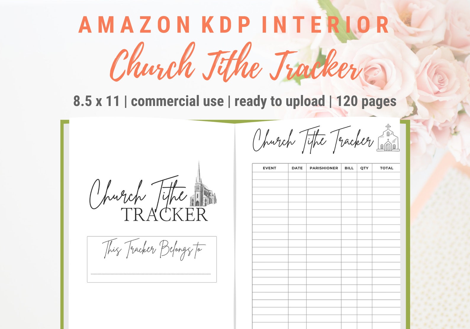 Church Tithe Tracker KDP Interior 8.5x11 Inches with - Etsy