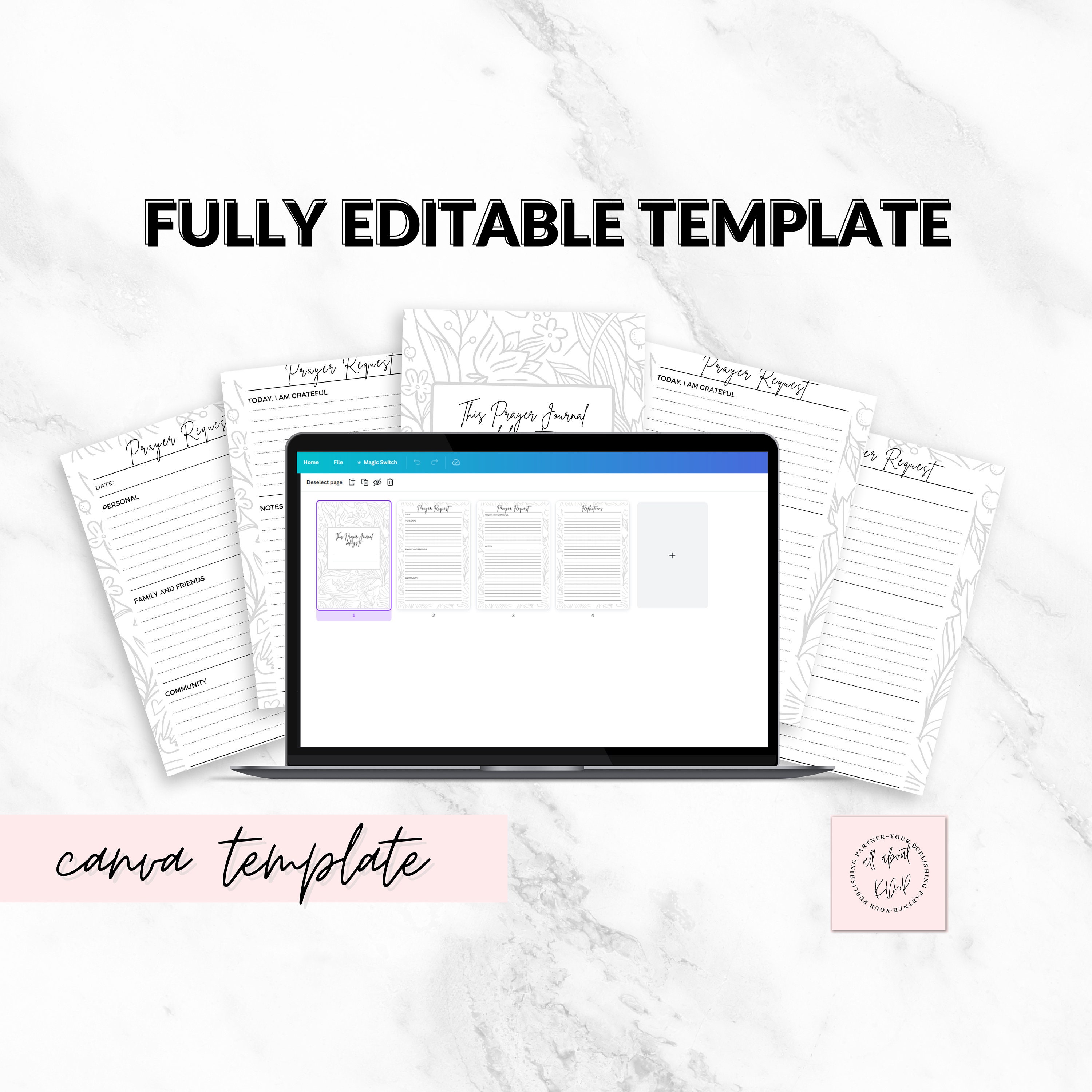 Prayer Journal Canva Editable Template - 6x9 Inches Format Ideal for ...