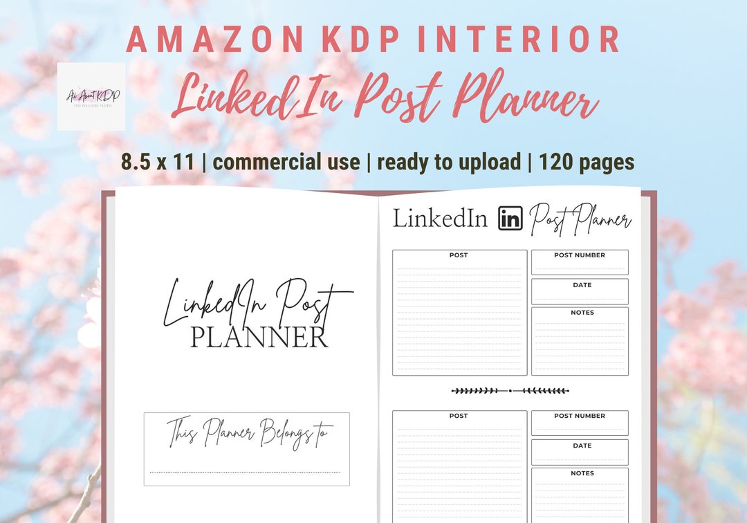 Linkedin Post Planner KDP Interior 8.5x11 Inches with - Etsy