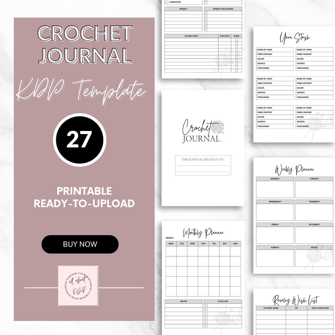 Crochet Journal Printable Template | Non-editable Design for Crochet ...