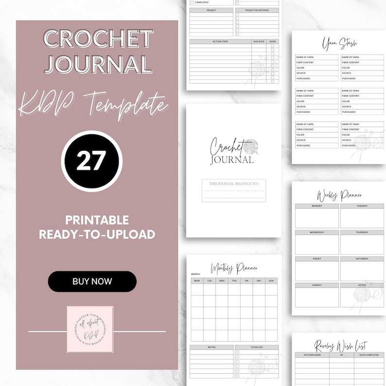 Crochet Journal Printable Template | Non-editable Design for Crochet ...