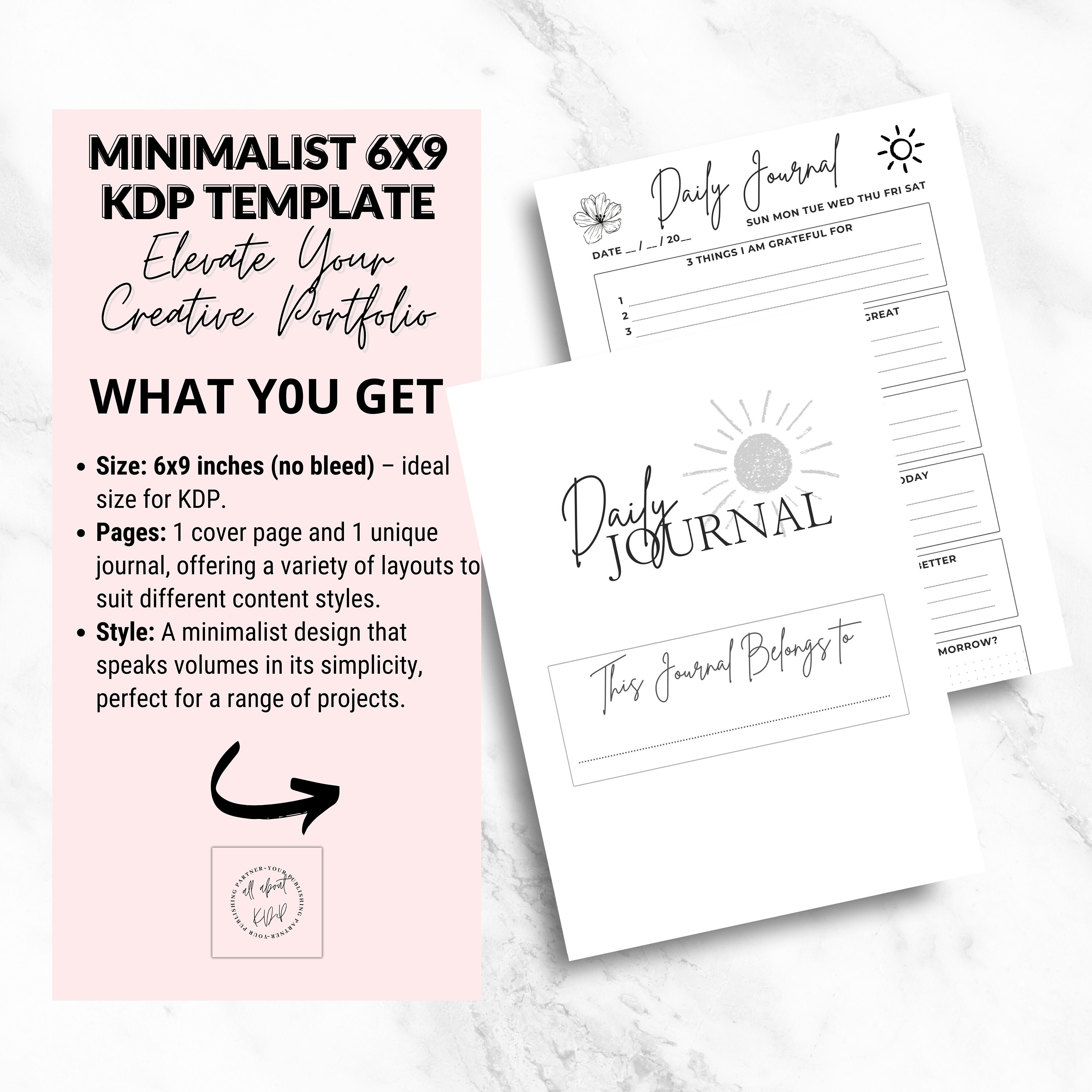 Daily Journal Canva Editable Template - 6x9 Inches Format Perfect for ...