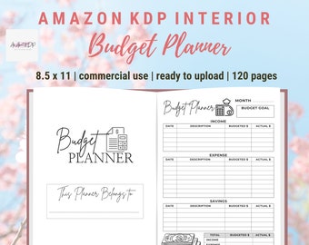 Budget Planner KDP Interior 6x9 Inches Commercial Use Ready to Upload ...