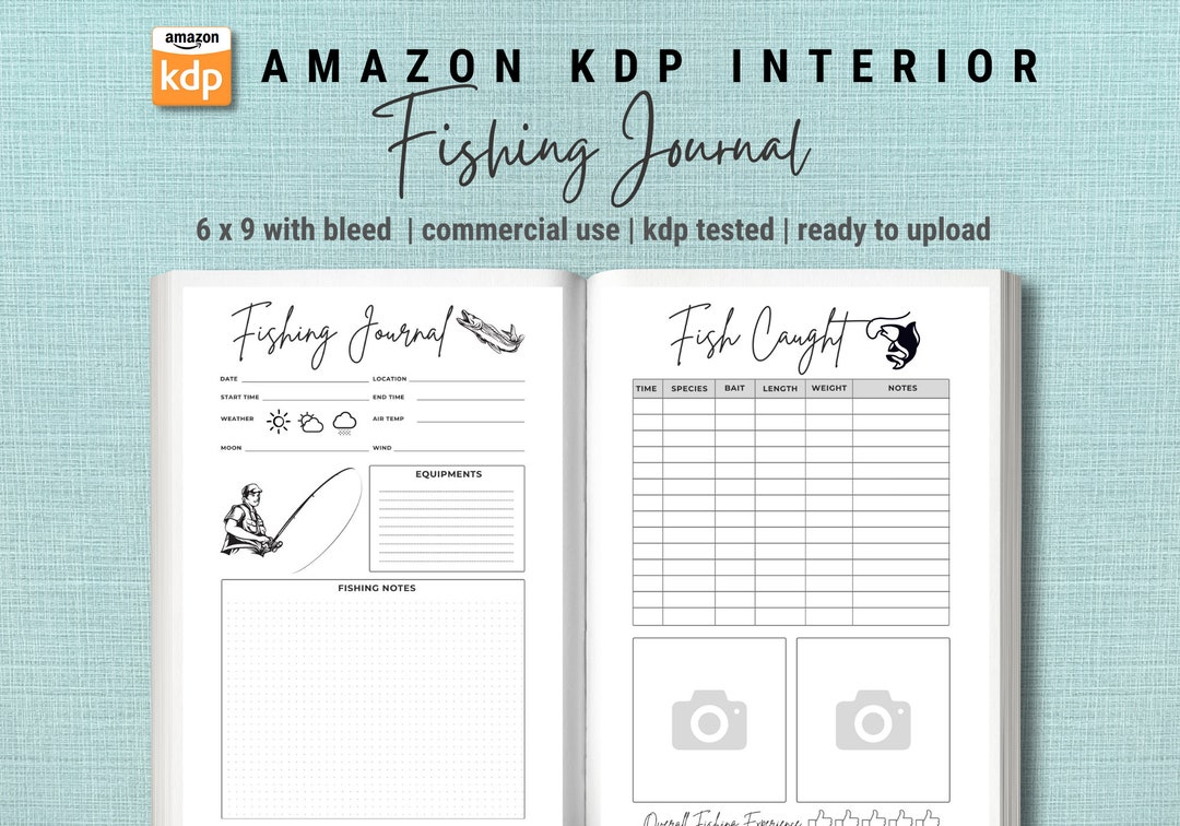 Fishing Journal | Fishing Logbook | Fishing Catch Log | KDP Interior ...