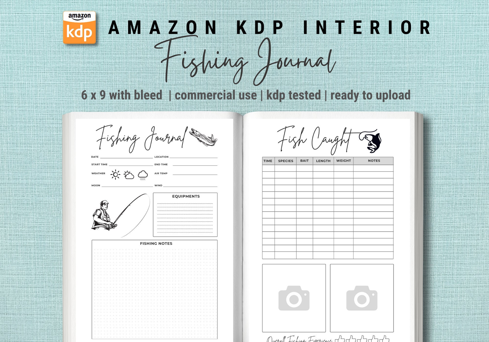 Fishing Journal Fishing Logbook Fishing Catch (Download Now) - Etsy
