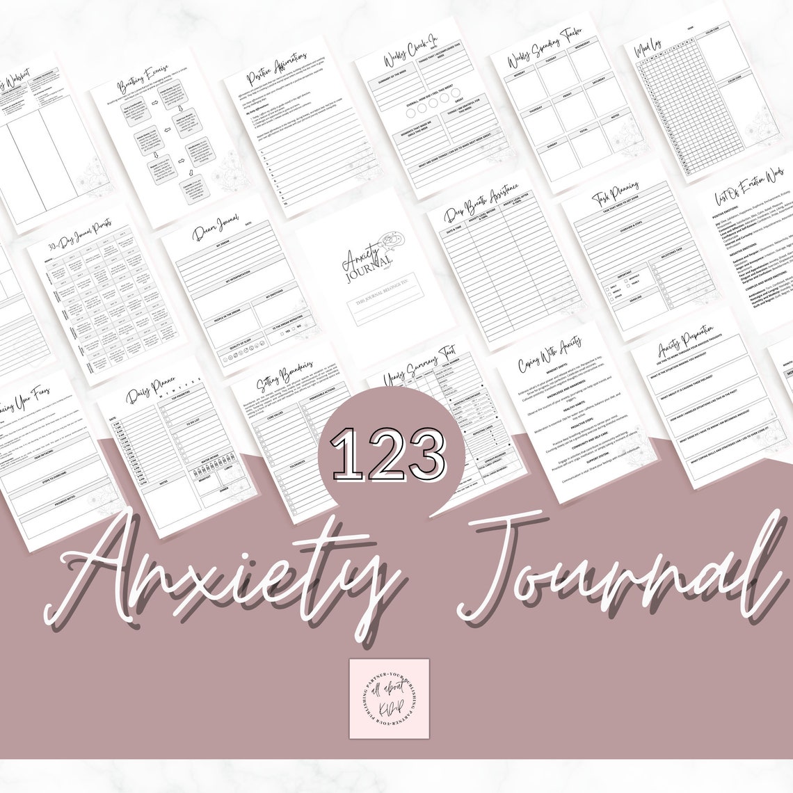 Anxiety Journal Printable KDP Mental Health Planner Coping Strategy ...