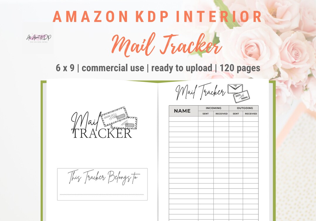 Mail Tracker KDP Interior, Greyscale PDF (6x9 Inches, 120 Pages) - Etsy