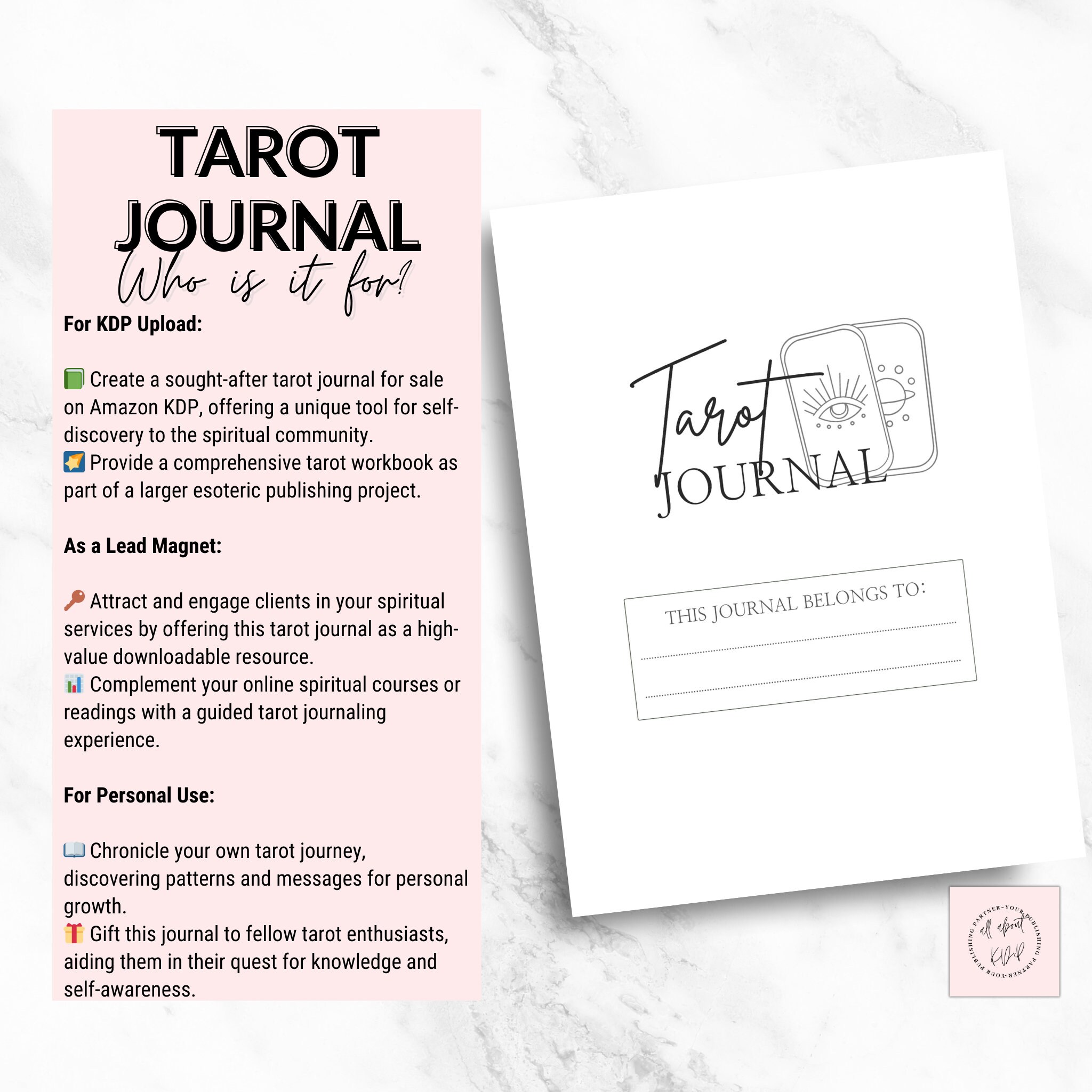 Editable Tarot Journal KDP Template Spiritual Diary Canva Design Tarot ...
