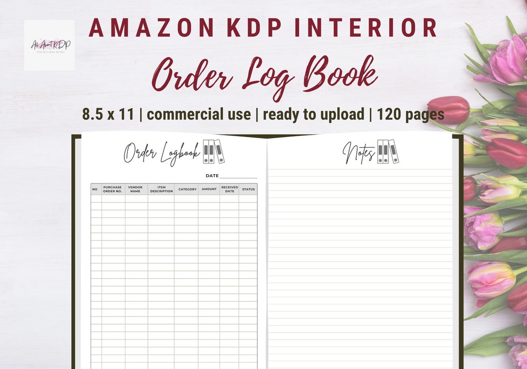 Order Log Book: Printable Tracker and Notes (PDF, 8.5x11) - Etsy