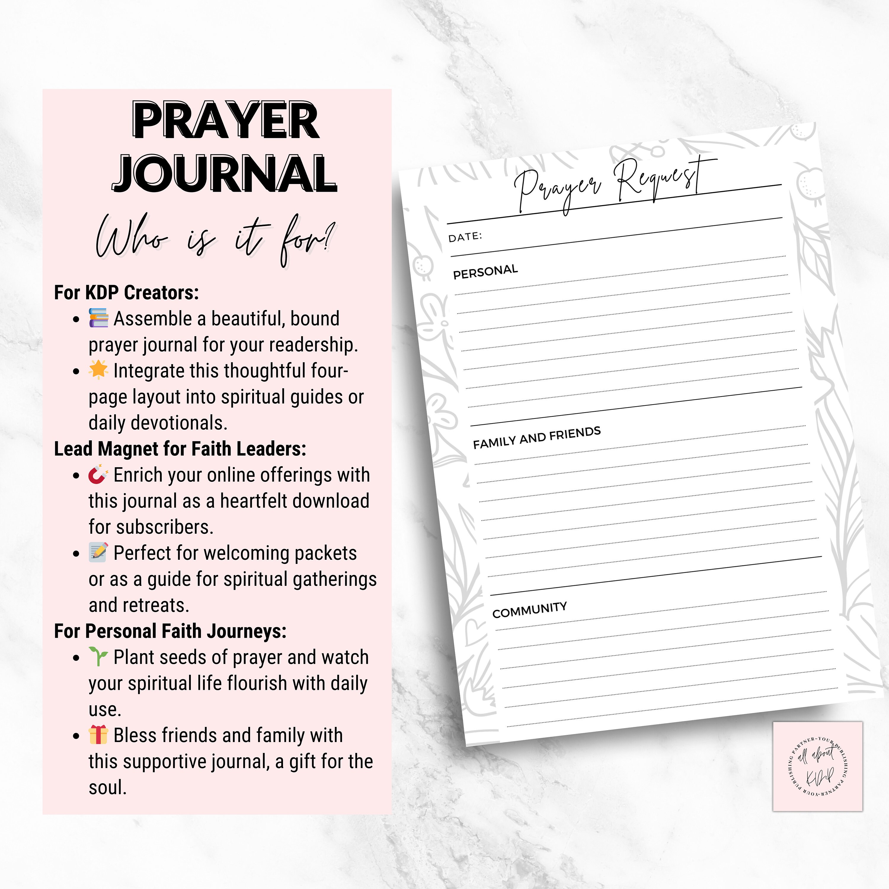 Prayer Journal Template - Editable Canva Pages for Personal Reflection ...