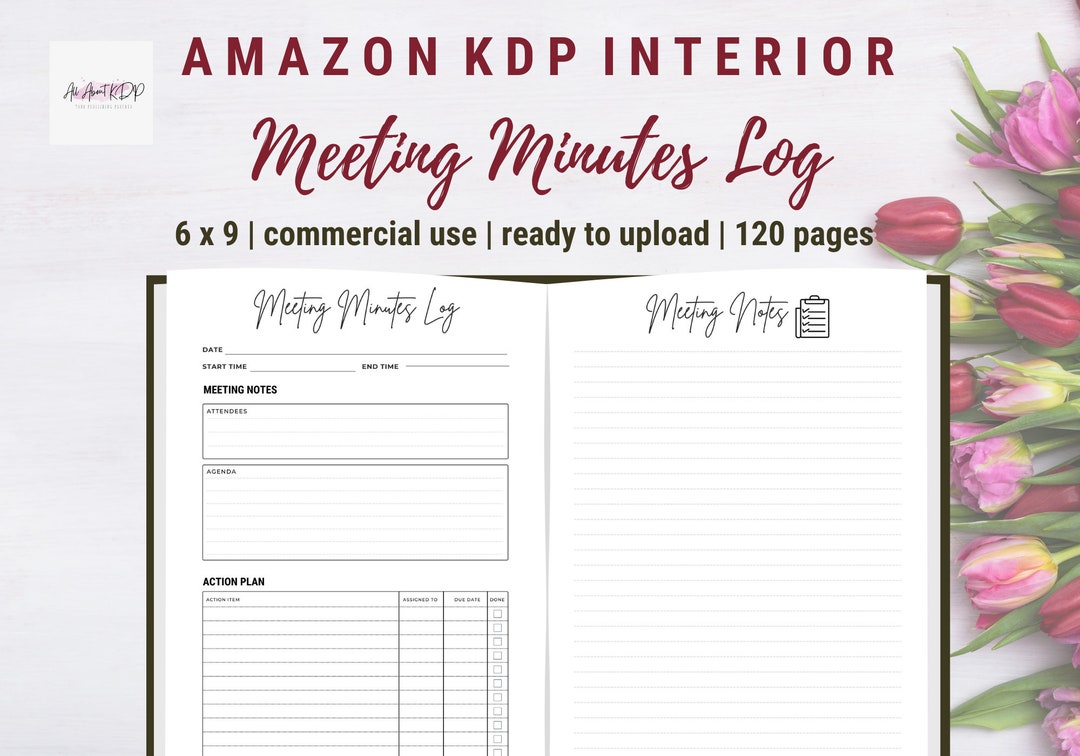 Meeting Minutes Log Book - Printable 6x9 PDF With Logging Prompts - Etsy