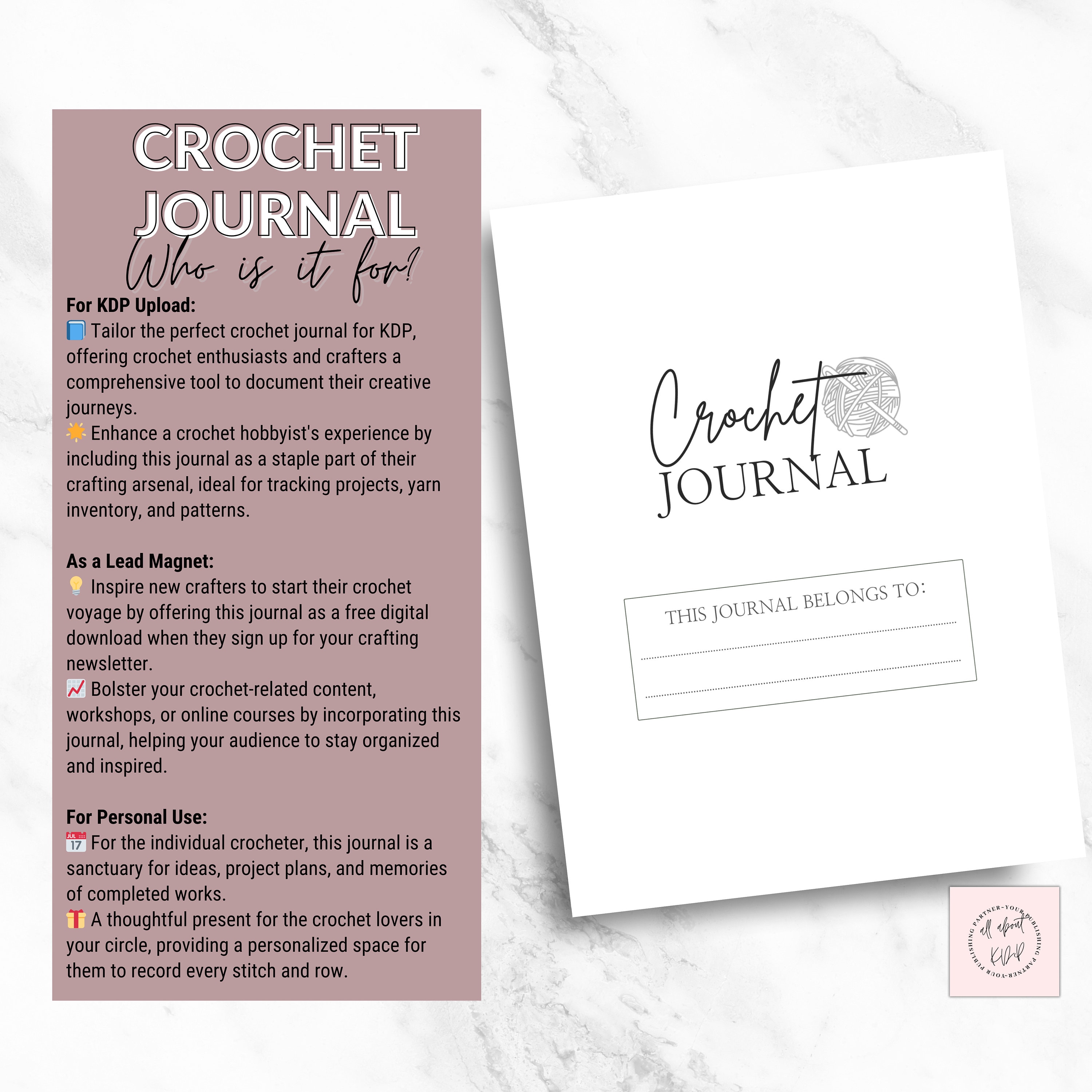 Crochet Journal Printable Template | Non-editable Design for Crochet ...