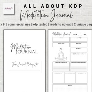Meditation Journal Canva Editable Template | 6x9 Inches (no Bleed ...