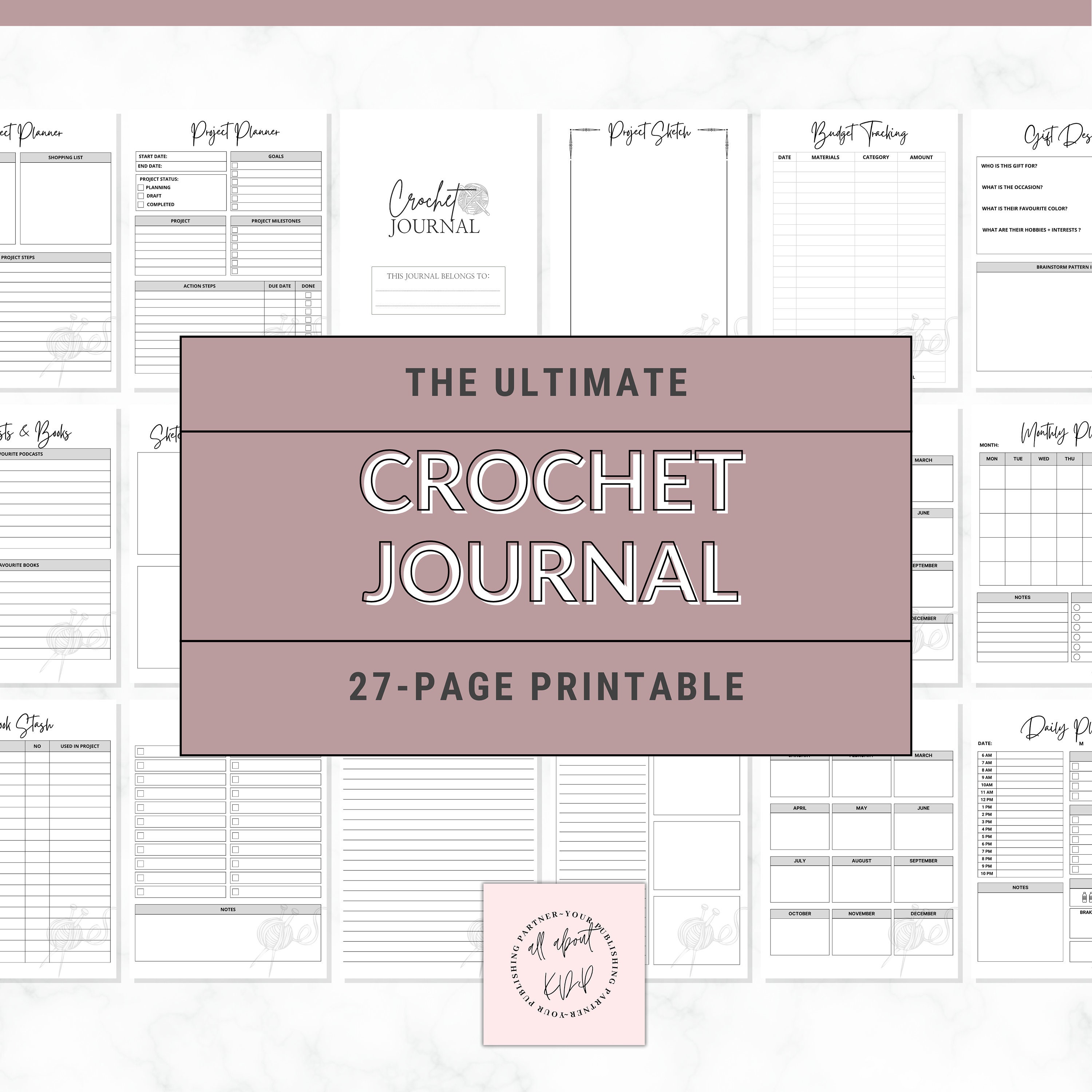 Crochet Journal Printable Template | Non-editable Design for Crochet ...