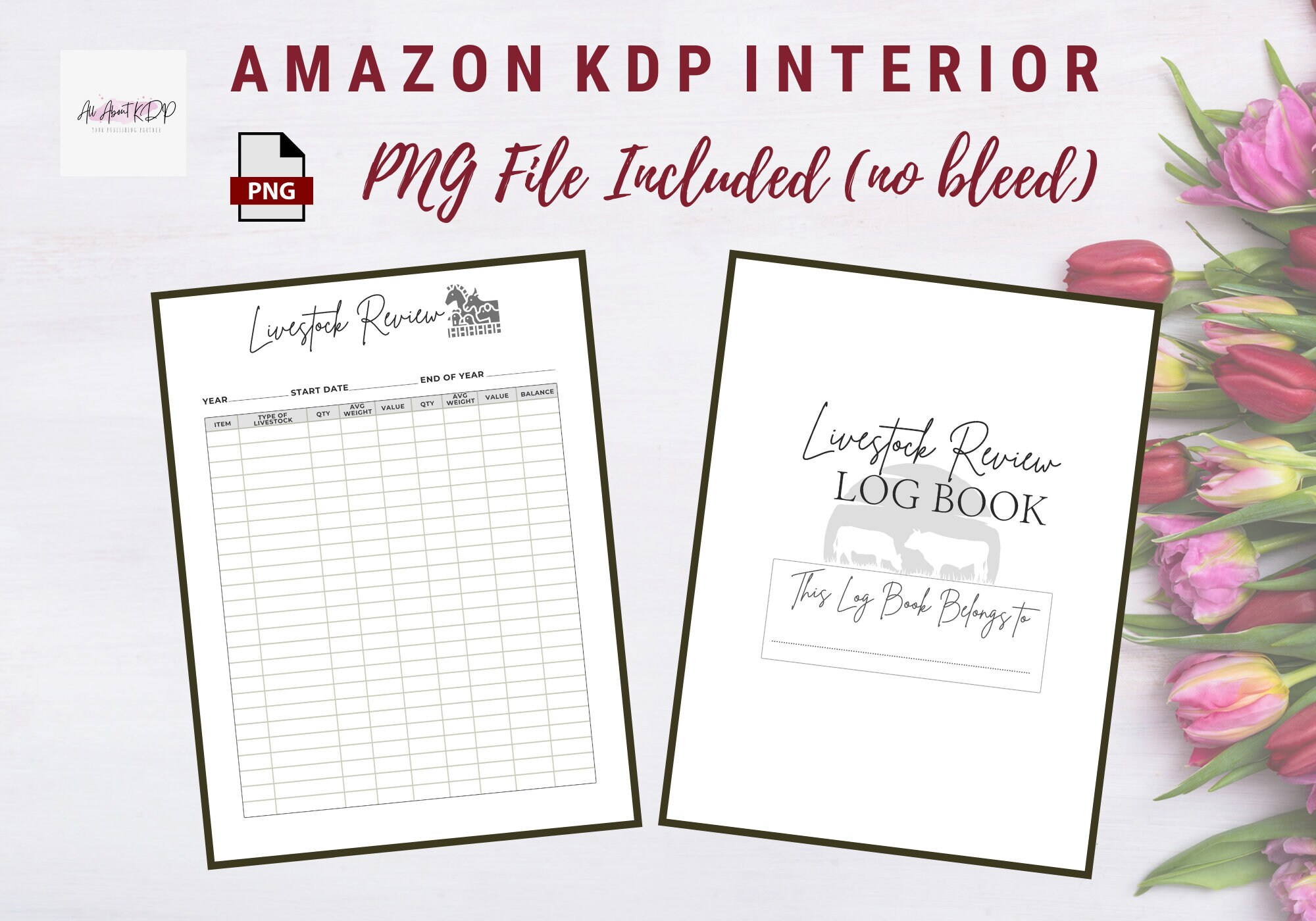 Livestock Review Log Book KDP Interior 8.5x11 Inches with Bleed ...