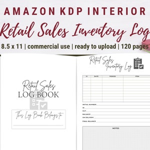 Retail Sales Inventory Logbook Log Book KDP Interior - Etsy