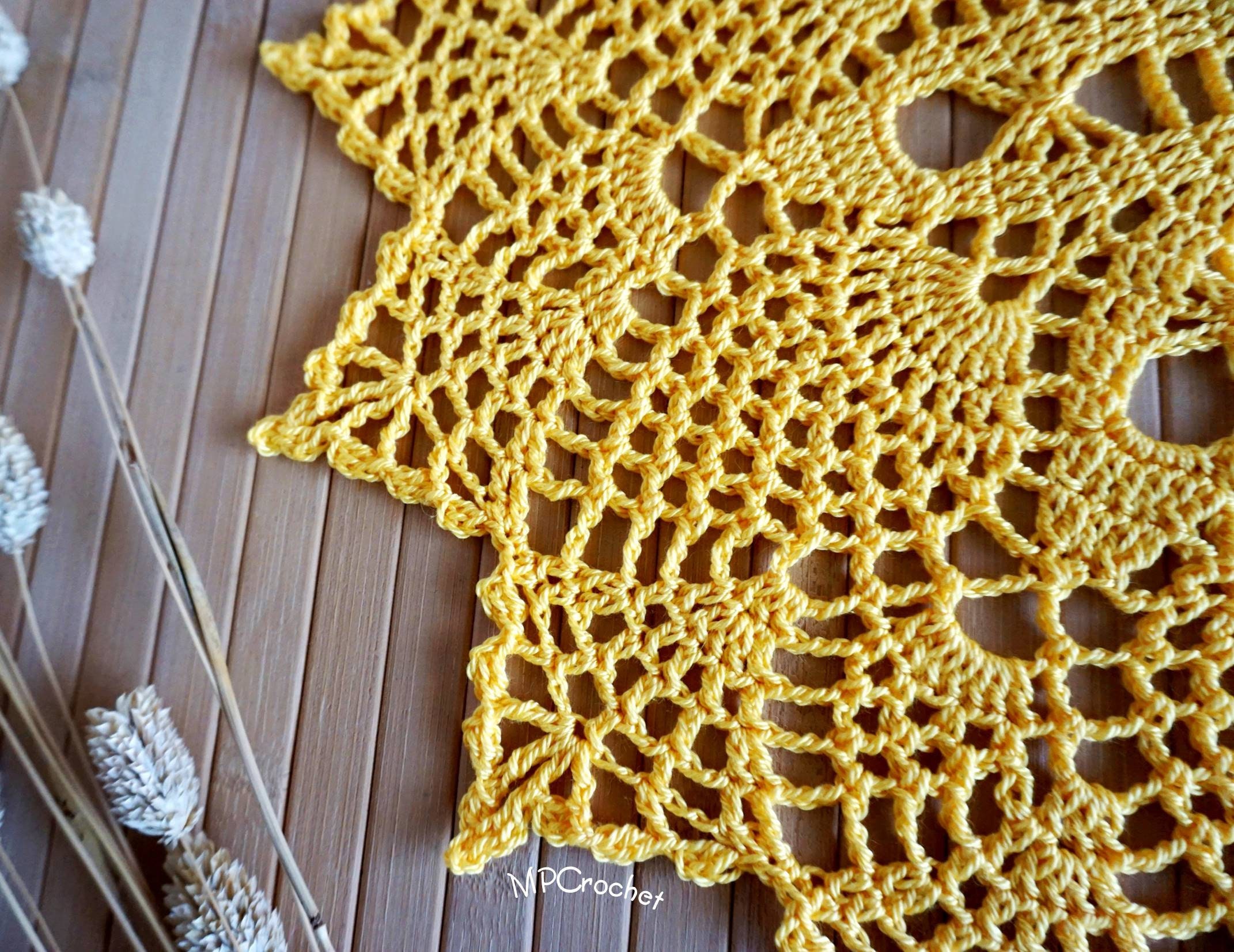 Yellow Doily Custom Size for Side Table Decor, Spring Summer Garden and ...