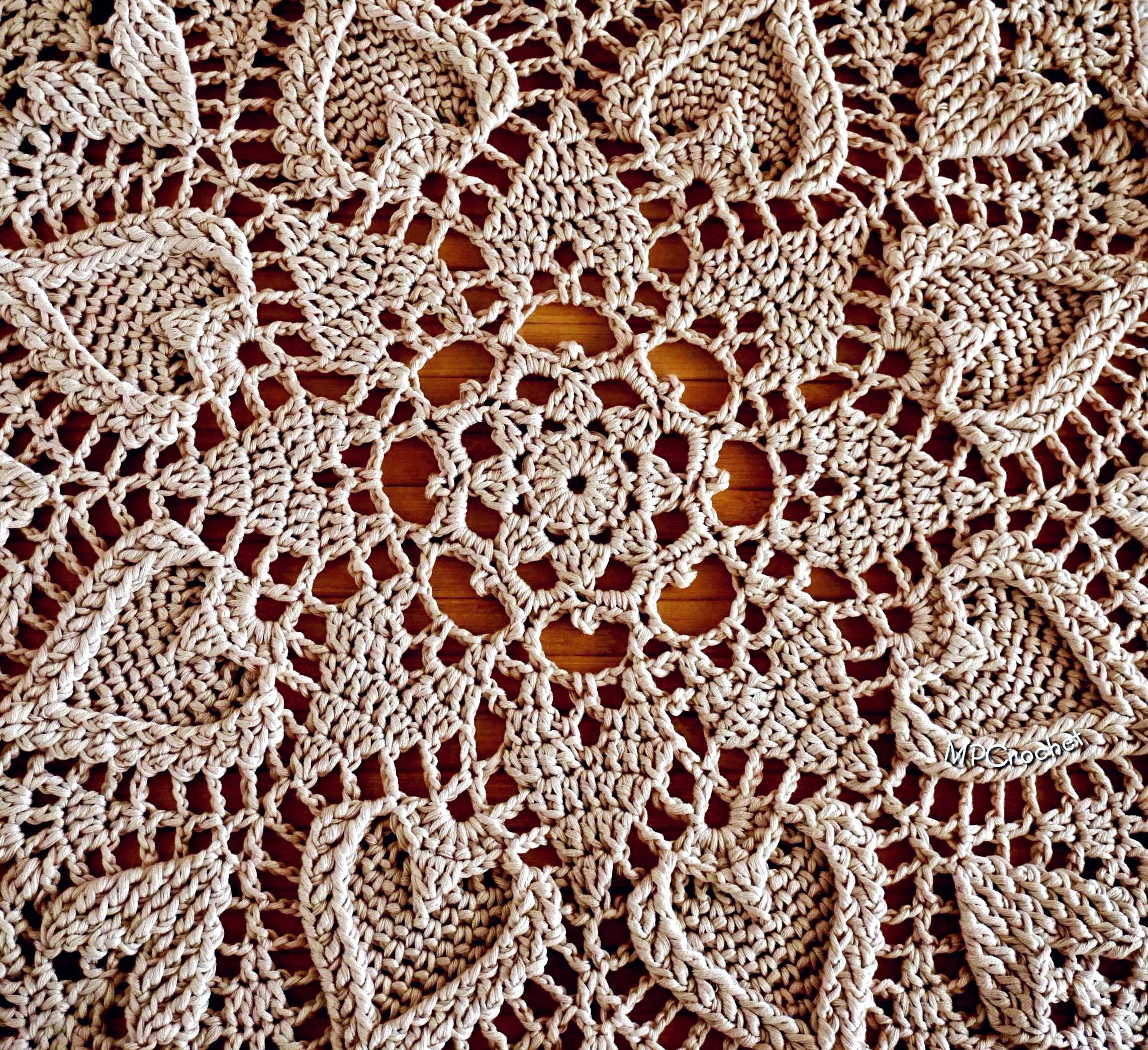 Light Tan Beige Crochet Doily Hearts in Relief Custom Size, Cottage ...