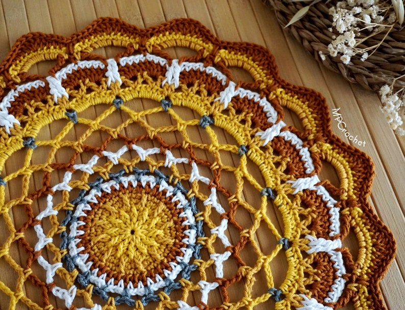 Mustard Yellow Crochet Doily: Custom Size Cotton Table Mat - Etsy UK