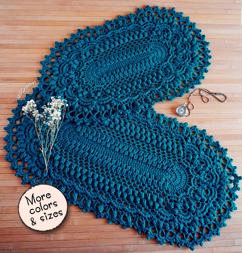 Custom Color and Size Table Runner Oval Doily Hand Crocheted - Etsy