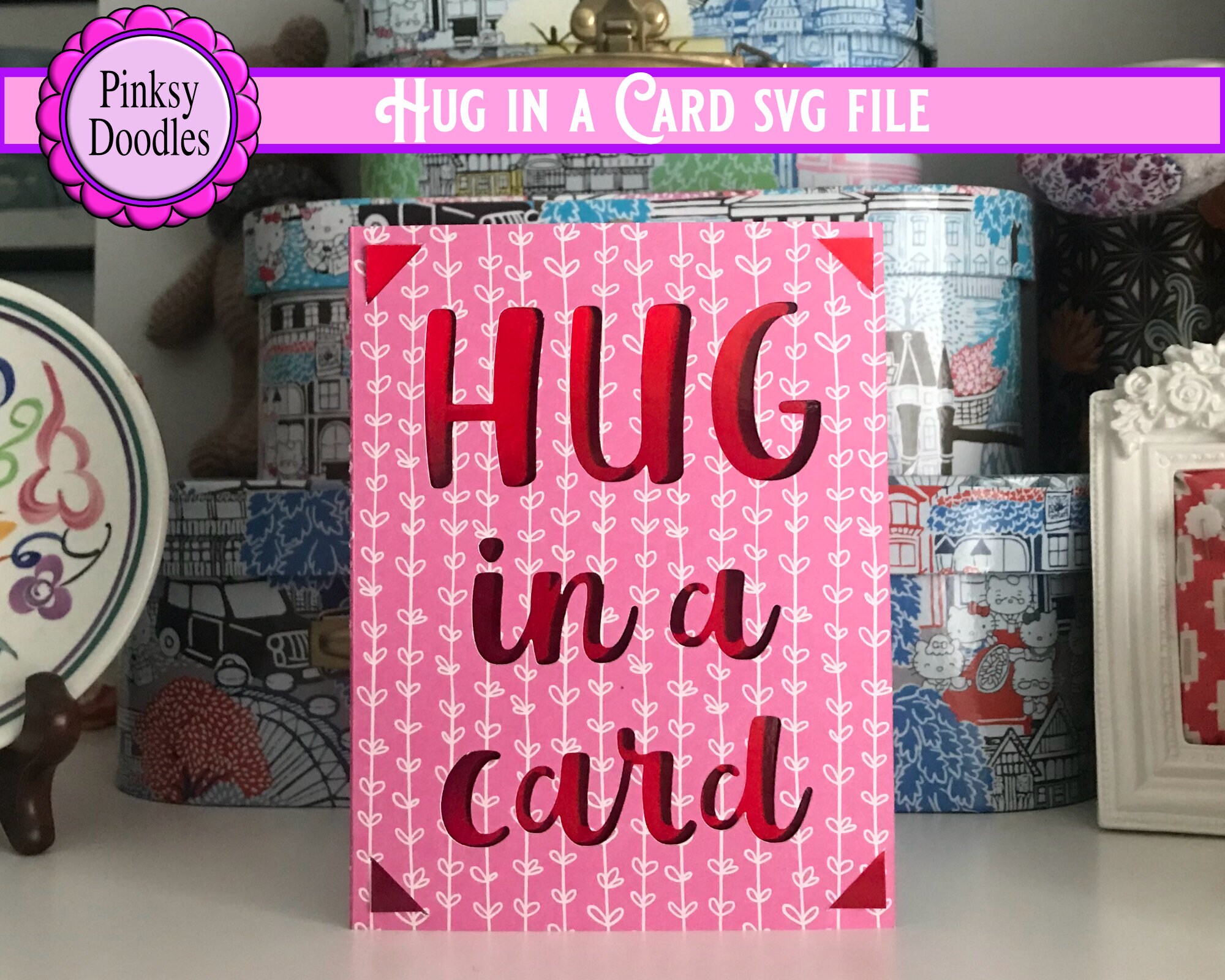 Hug in a Card Greeting Card Svg Cut File Cricut Joy Ready - Etsy Australia
