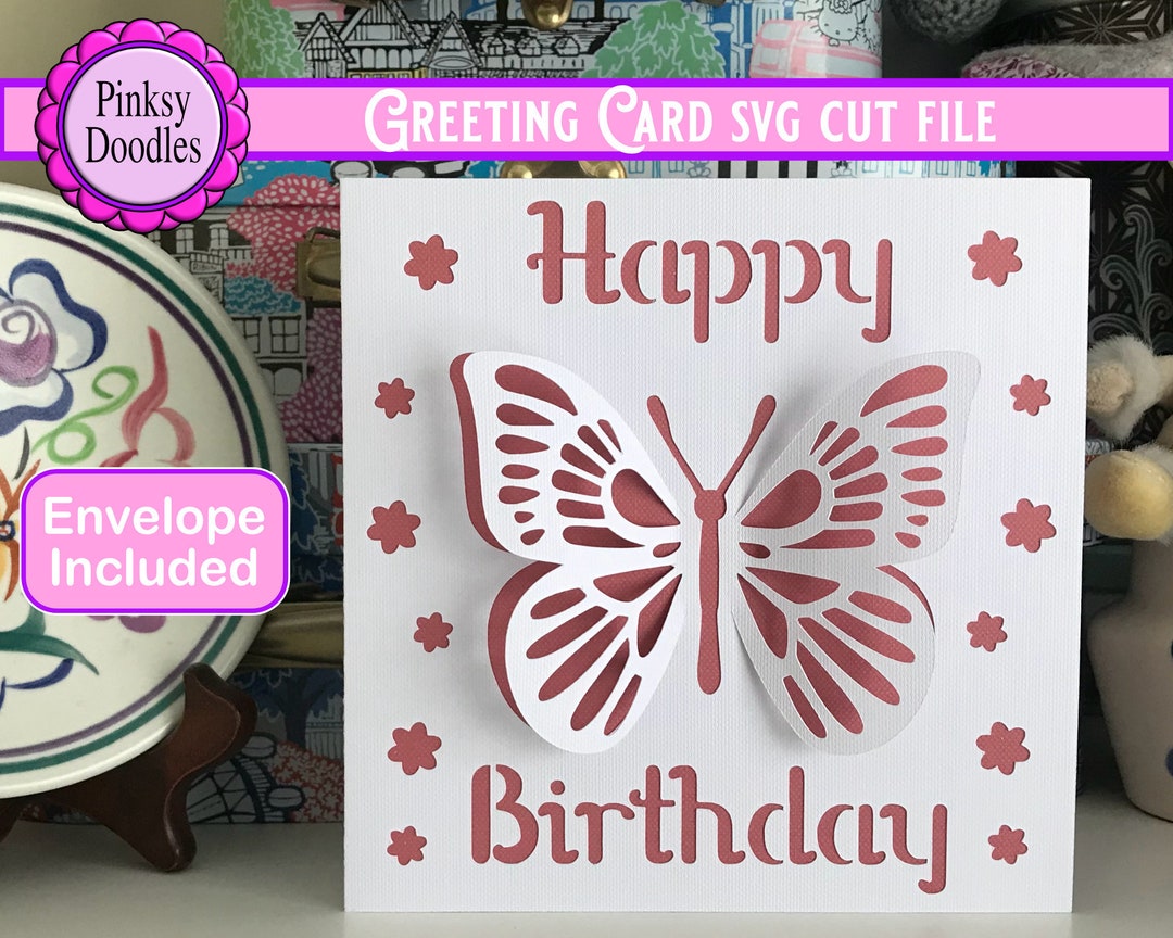 Pop-up Card SVG, Pop-up Butterfly Svg, Birthday Card Svg, Greeting Card ...