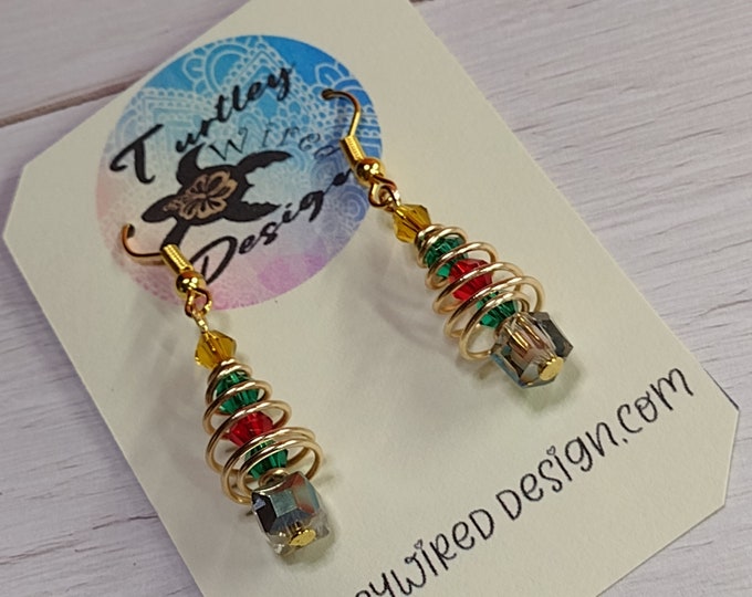 Crystal GRINCH EARRINGS Christmas Jewelry Made With Swarovski Crystals ...