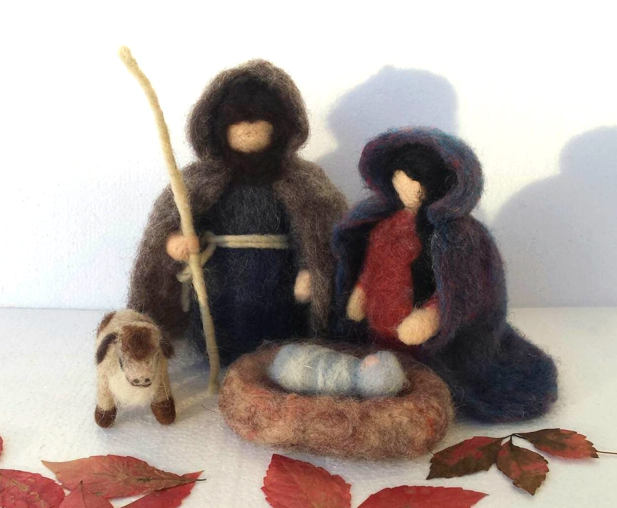 Needle Felted Nativity Scene Set of 4 Pieces - Etsy