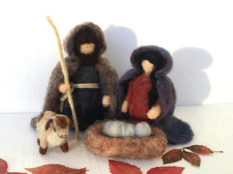 Needle Felted Nativity Scene Set of 4 Pieces - Etsy