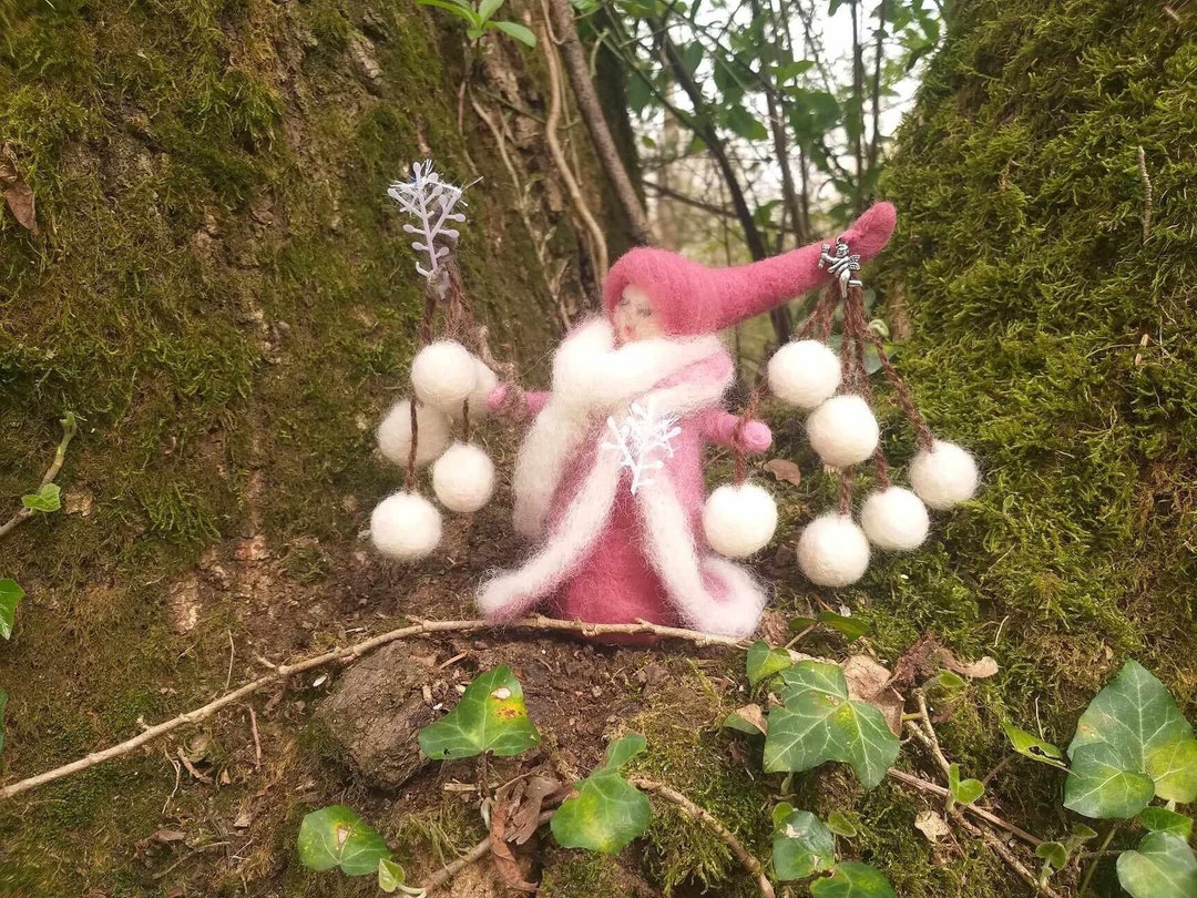 Needle Felted Snow Fairy Doll Snow Queen Wool Doll Nursery Decor or ...