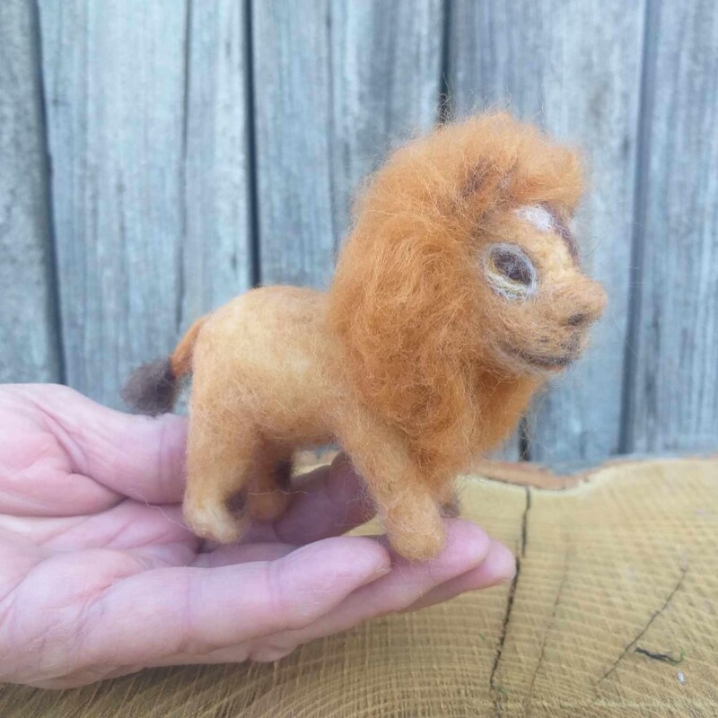 Needle Felted Lion - Etsy