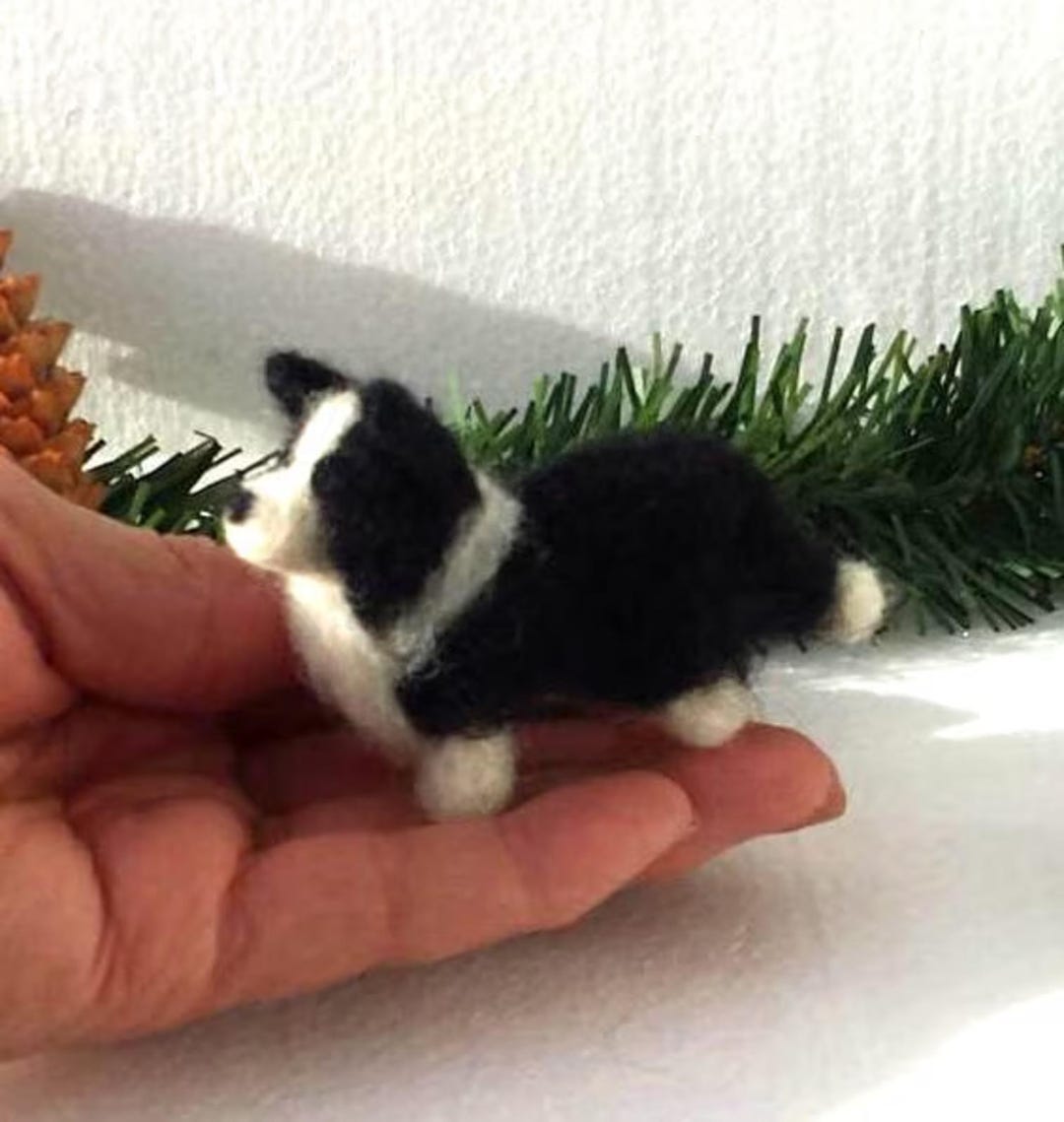 Needle Felted Border Collie Dog Miniature Dog Dollhouse Miniature ...