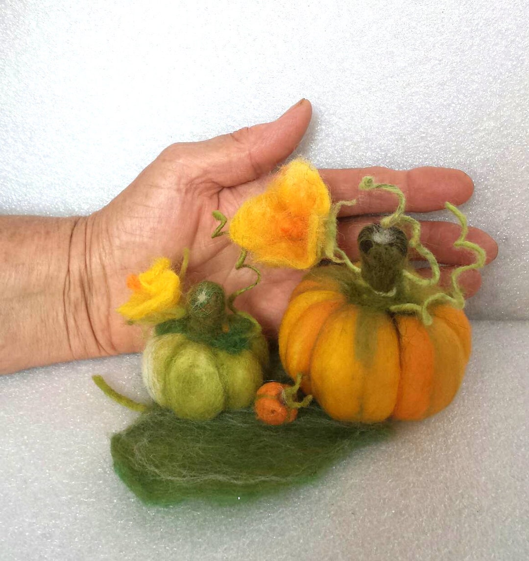 Needle Felted Wool Pumpkins: Autumn Fall Decor, Set of 3 - Etsy