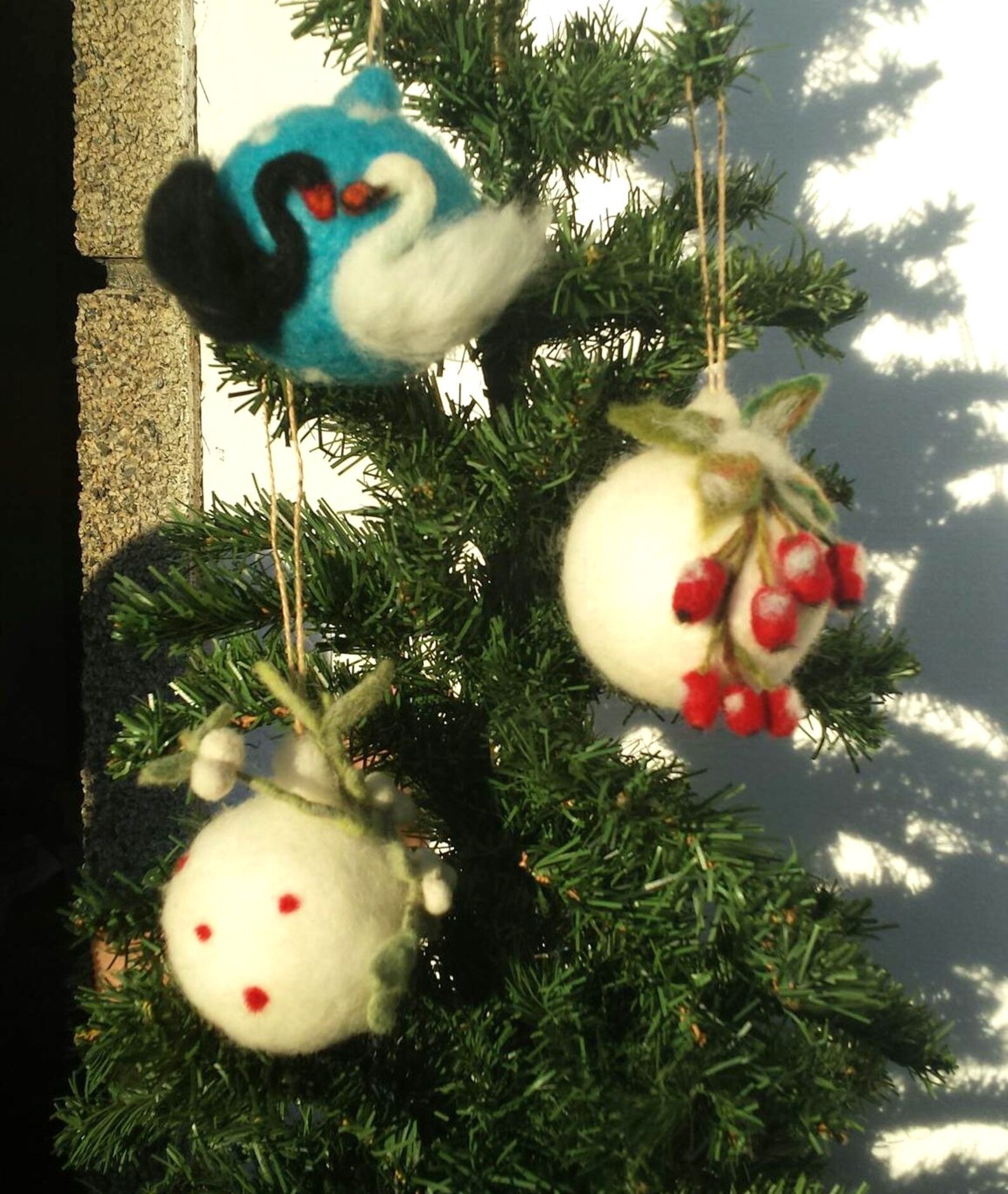 Needle Felted Christmas Tree Ornament: Rosehip Holiday Decor - Etsy