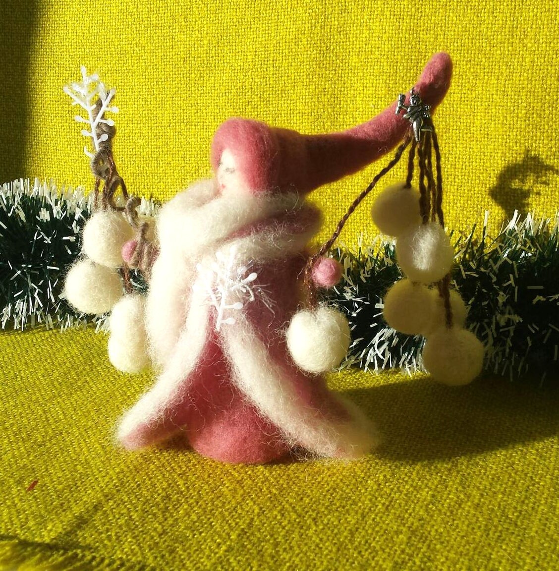 Needle Felted Snow Fairy Doll Snow Queen Wool Doll Nursery Decor or ...