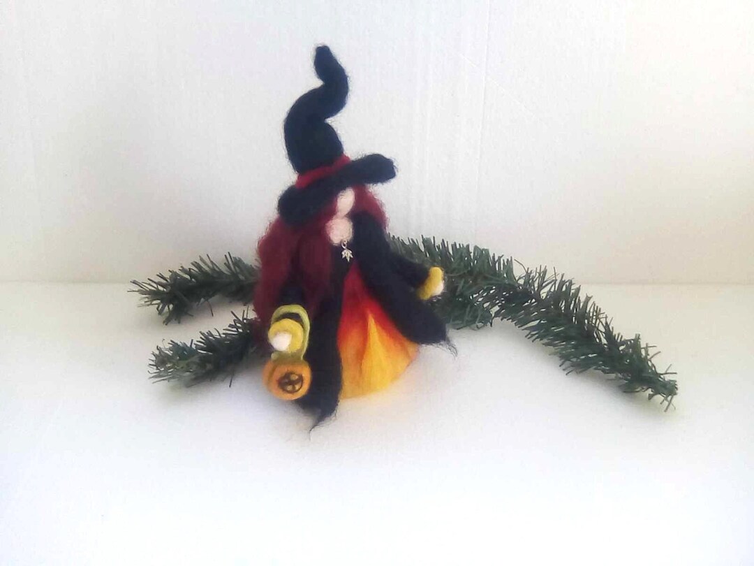 Needle Felted Witch Needle Felted Art Witch for Halloween Decor ...