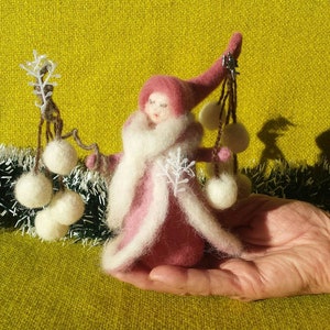 Needle Felted Snow Fairy Doll Snow Queen Wool Doll Nursery Decor or ...