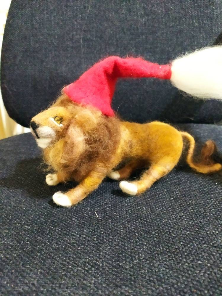 Needle Felted Lion Art Toy Lion Art Toys Wool Lion Toy Needle - Etsy