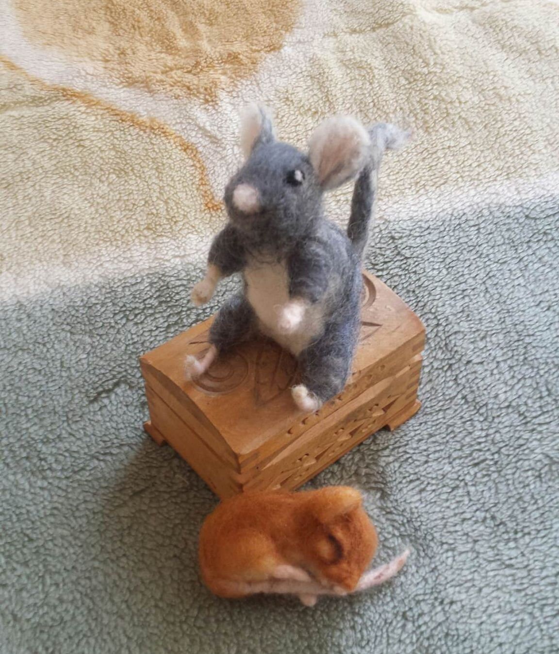 Needle Felted Sleeping Mouse-little Mouse Wool Toy-dollhouse Mouse Toy ...