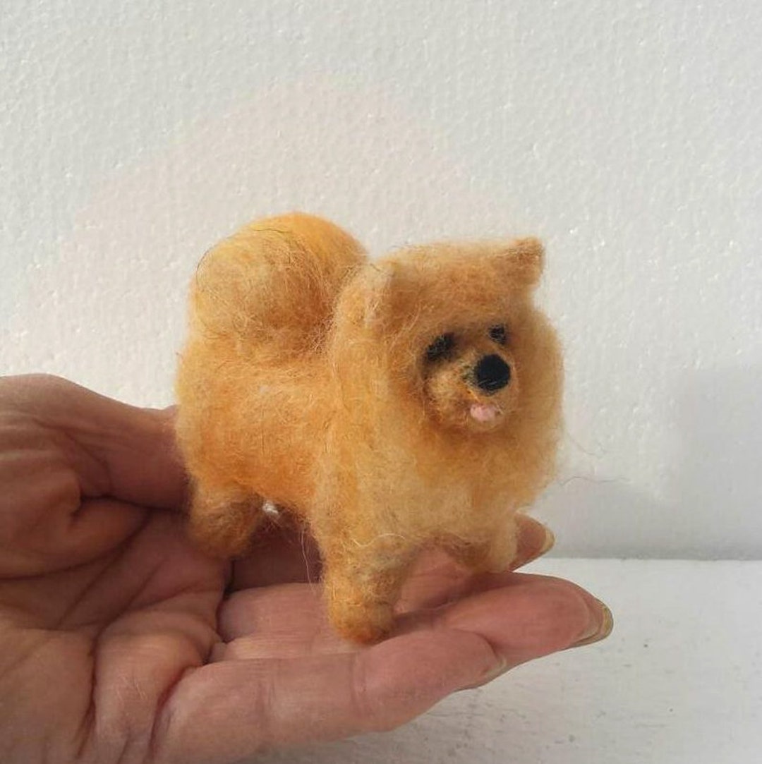 Needle Felted Chao Chao Dog Miniature Dog Dollhouse Miniature Dog Gift ...
