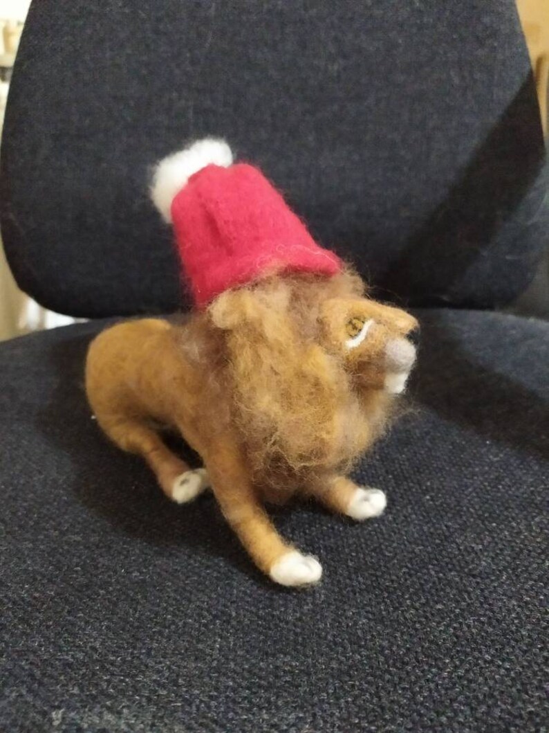 Needle Felted Lion Art Toy Lion Art Toys Wool Lion Toy Needle - Etsy