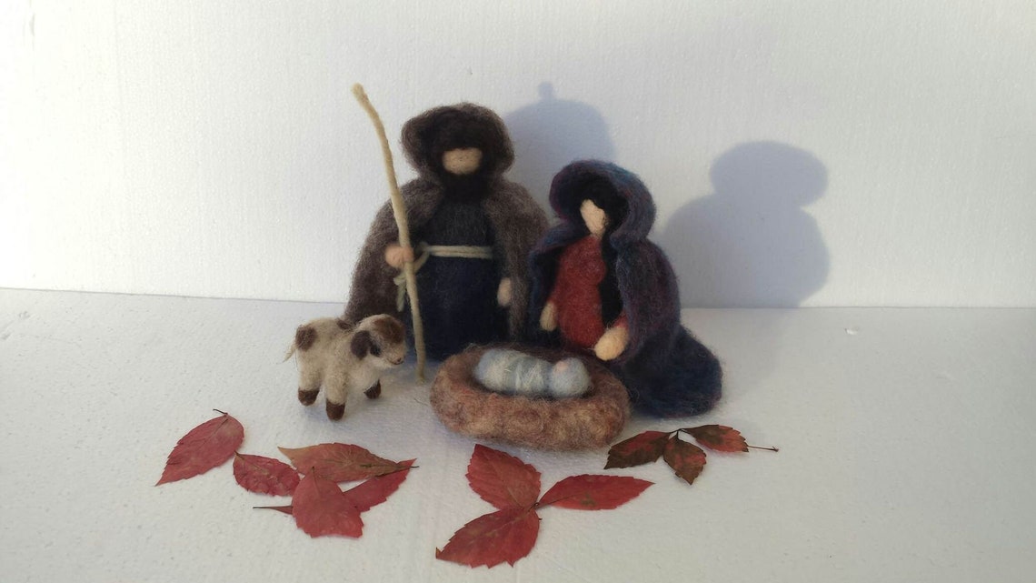 Needle Felted Nativity Scene Set of 4 Pieces - Etsy