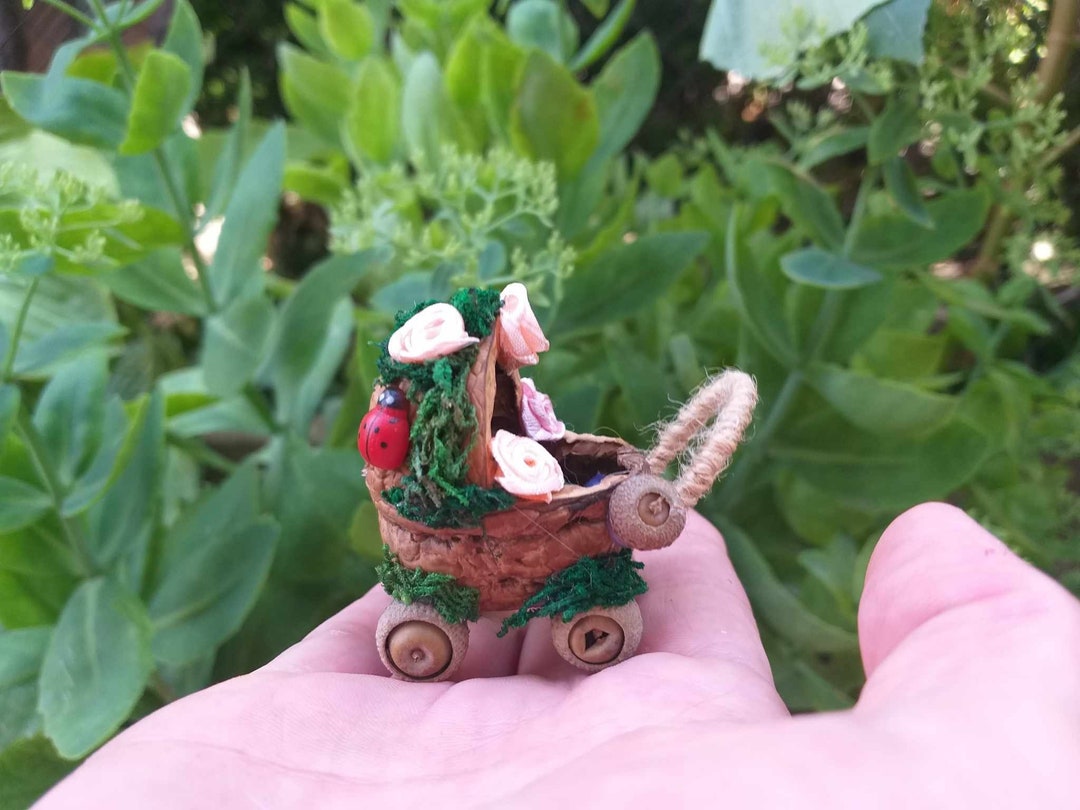 Fairy Baby Carriage Fairy Dollhouse Furniture Baby Stroller Miniature ...