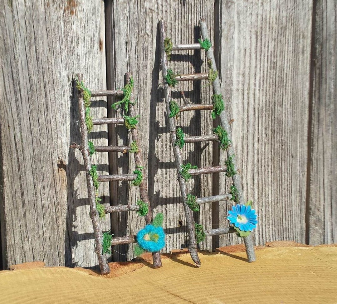 Miniature Wooden Ladder: Fairy Garden Dollhouse Furniture - Etsy
