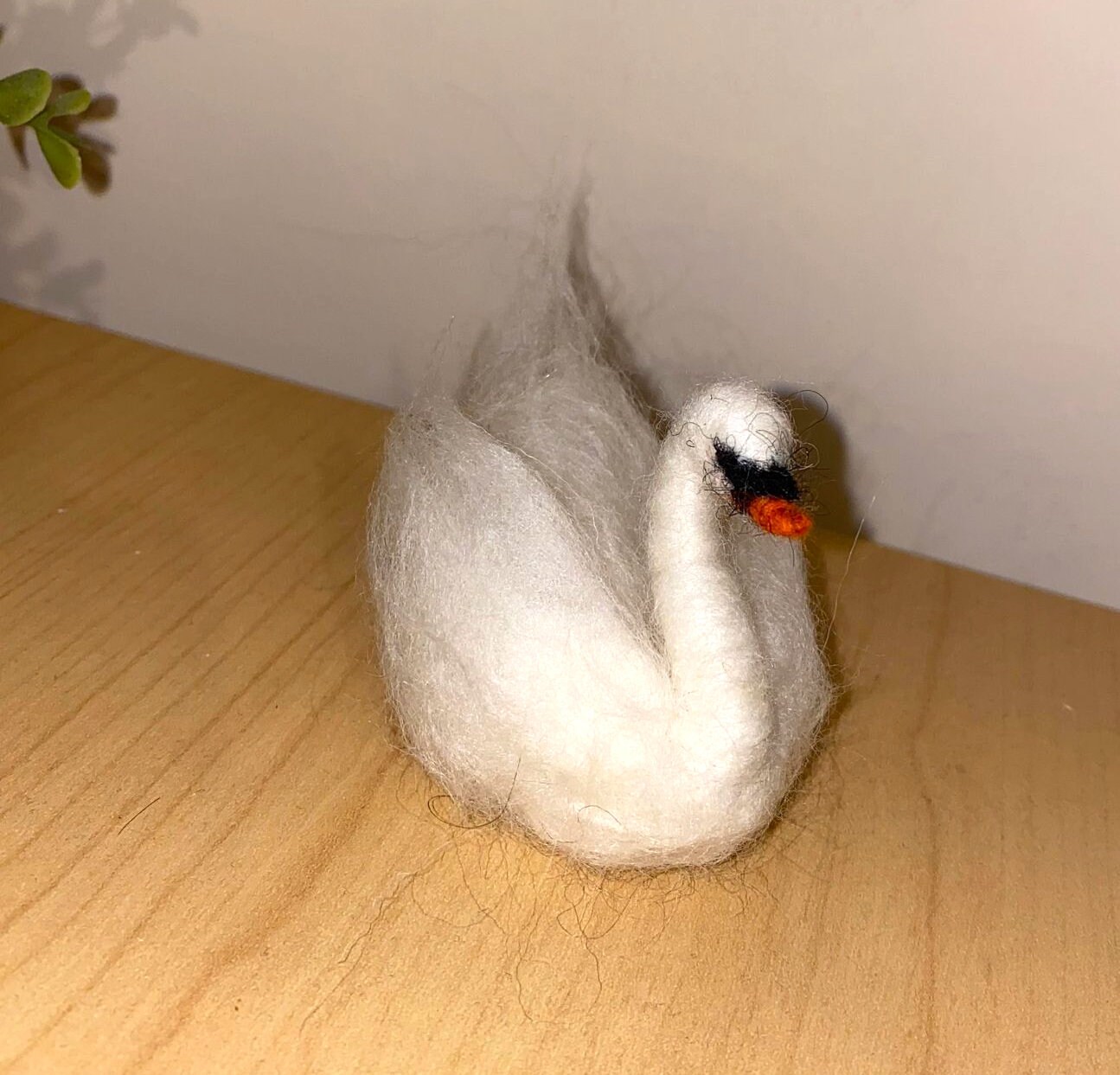 Needle Felted White Swan Miniature Wool Swan Dollhouse Miniature Animal ...