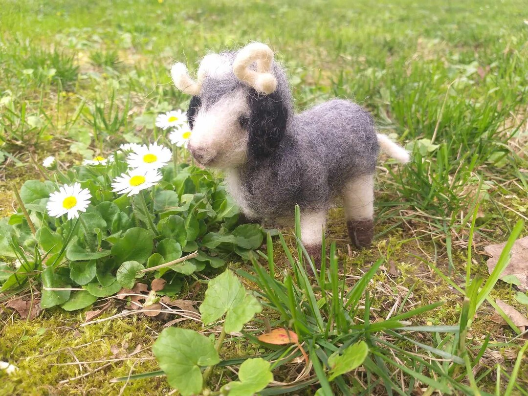 Needle Felted Wool Ram: Handmade Sheep Art Toy - Etsy