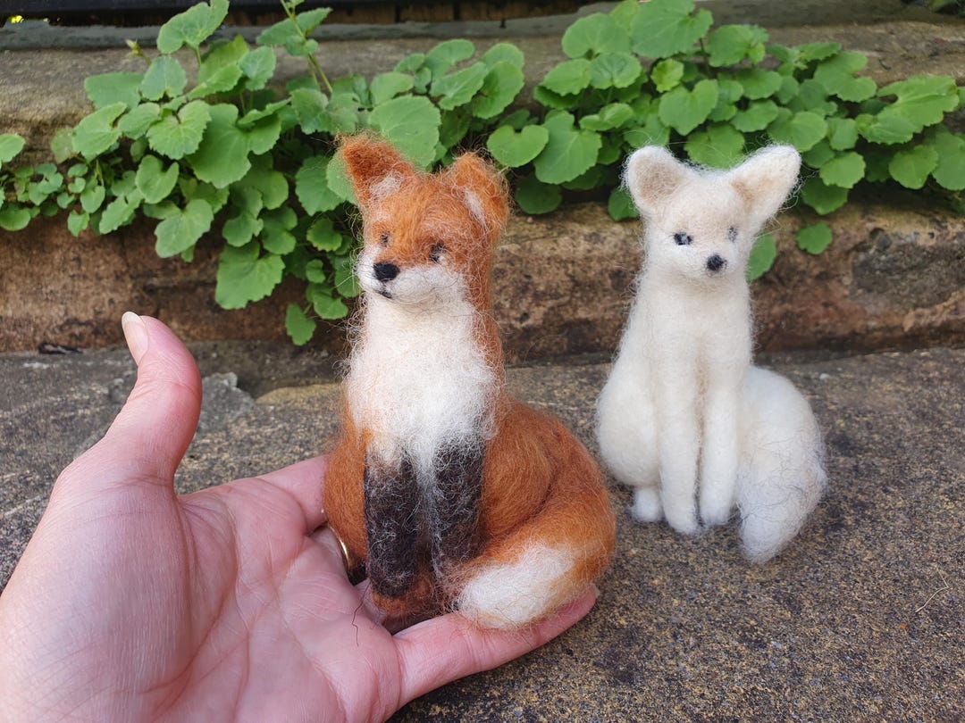 Needle Felted Fox Wool Fox Figurine Needle Felted Forest Animal ...