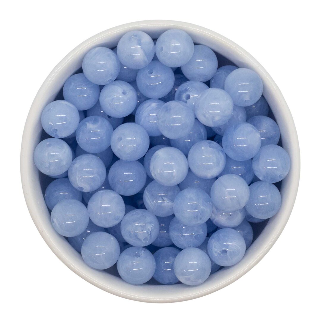 Light Blue Marble Beads 12mm - Etsy