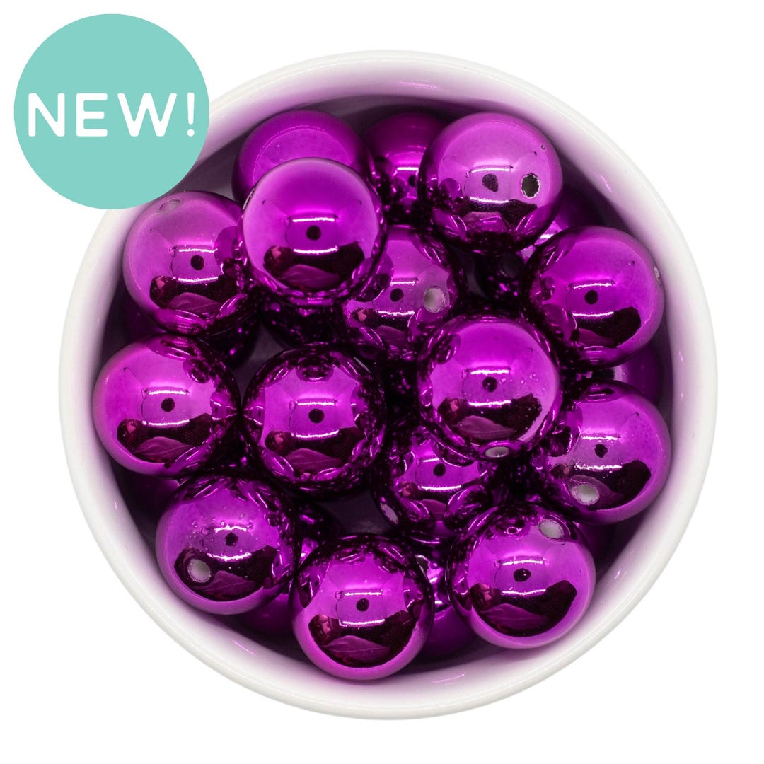 Orchid UV Shine Beads 20mm (package of 10) - Etsy