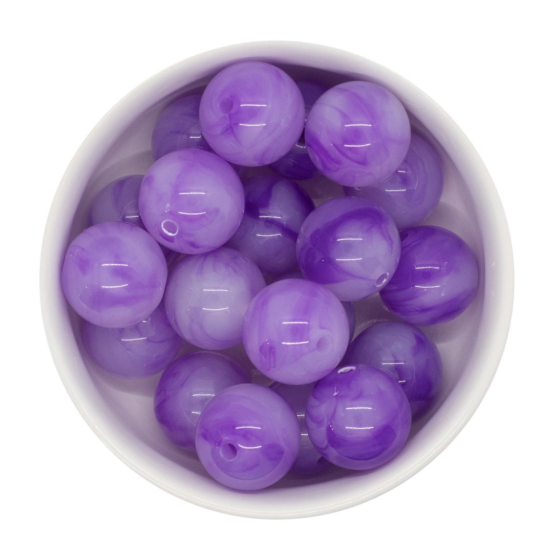 Lilac Jelly Marble Beads 20mm - Etsy